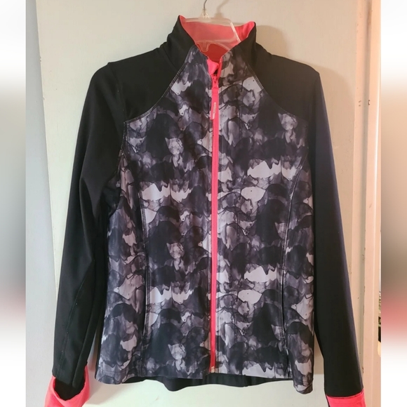 Mondetta | Tops | Mondetta Watercolor Athletic Track Jacket Med Black ...